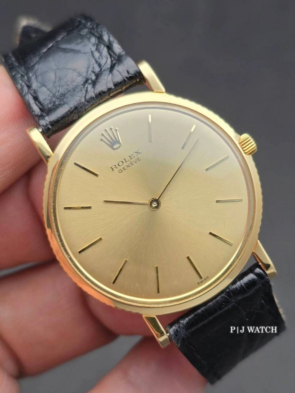 Rolex Geneve Cellini 14K Manual Winding Mens Watch